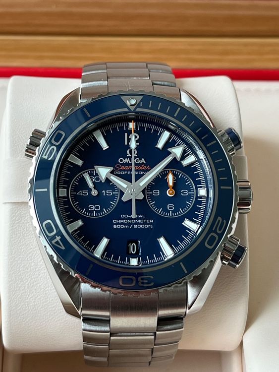 OMEGA Planet Ocean Chronograph Titanium Blue Fullset | Kaufen auf Ricardo