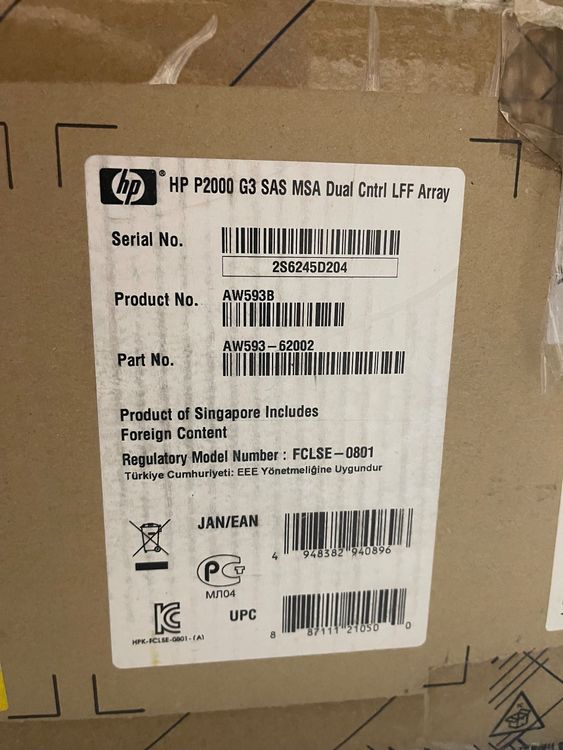HP P2000 G3 SAS Dual Controller LFF Array (Neu (gemäss Beschreibung)) in Rüdlingen für CHF 250 ...