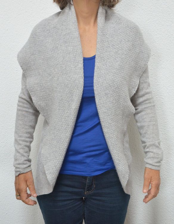 Grau melierte, offene Merino Strick-Jacke von Maddison (Gebraucht) in ...