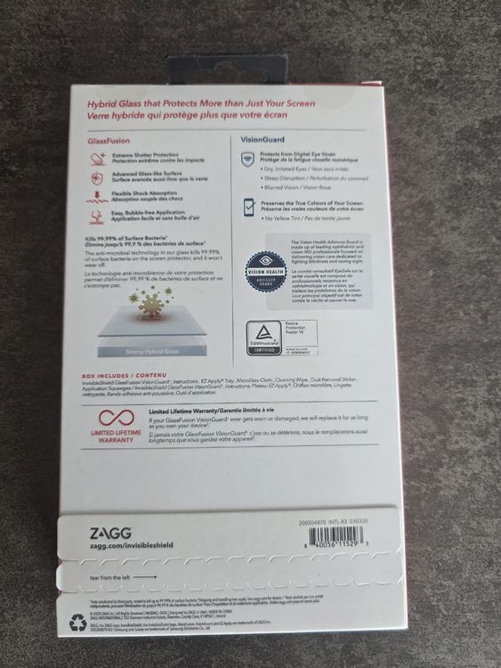 Protection écran InvisibleShield GlassFusion+ Samsung S20 (Neuf avec ...