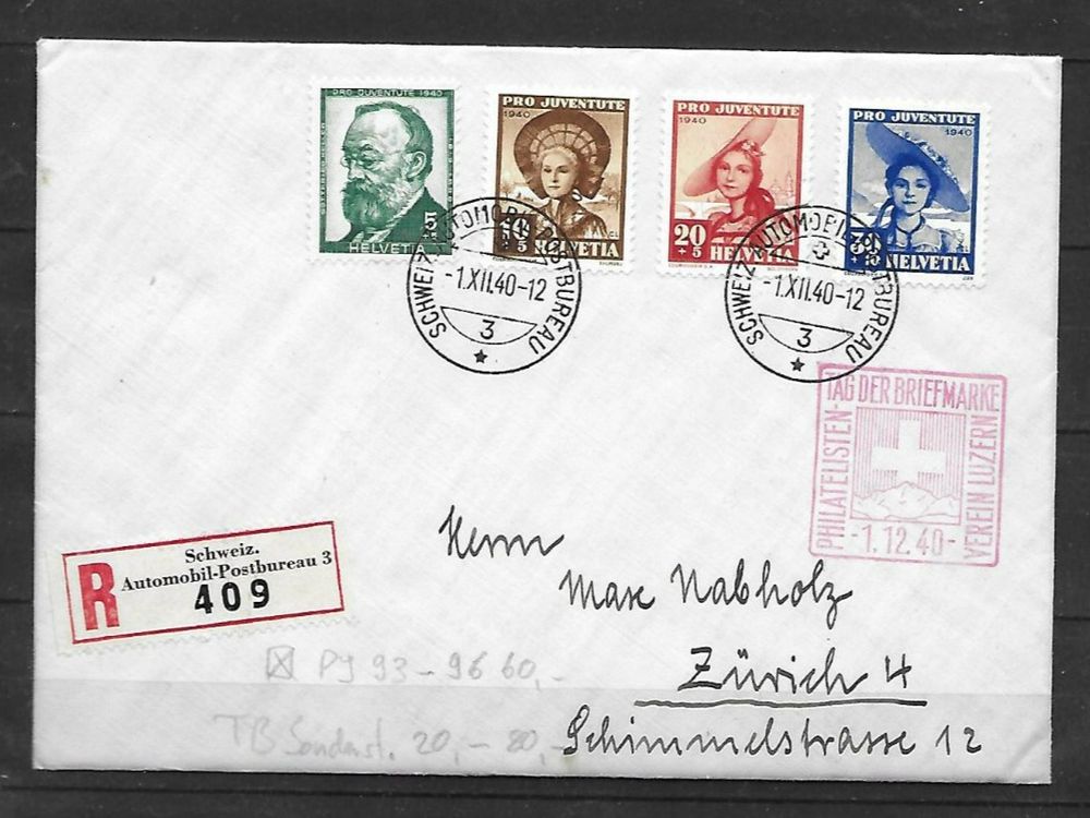 PJ Satzbeleg 1940 mit TB Sonderst. Kat: CHF 80.- (Gebraucht) in Basel für CHF 5 – mit Lieferung ...