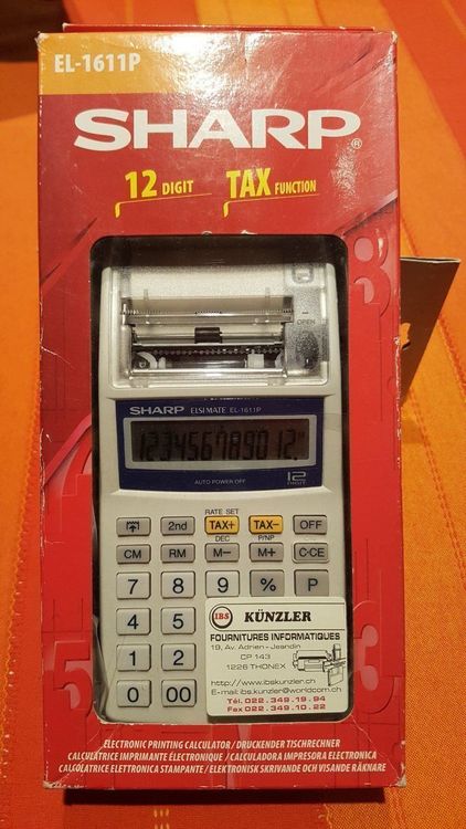 Calculatrice Sharp EL-1611P avec rouleau (Neu und originalverpackt) in ...