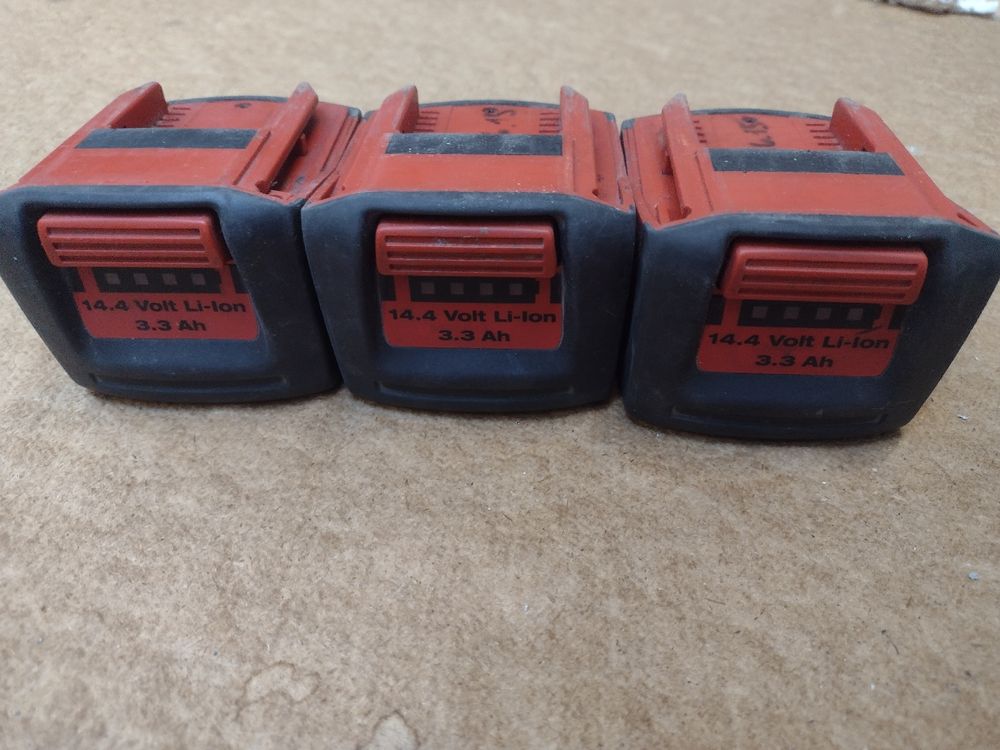 3x HILTI Battery 14.4V 3.3Ah Li-Ion B14/3.3 - Used 60% Life (Gebraucht ...