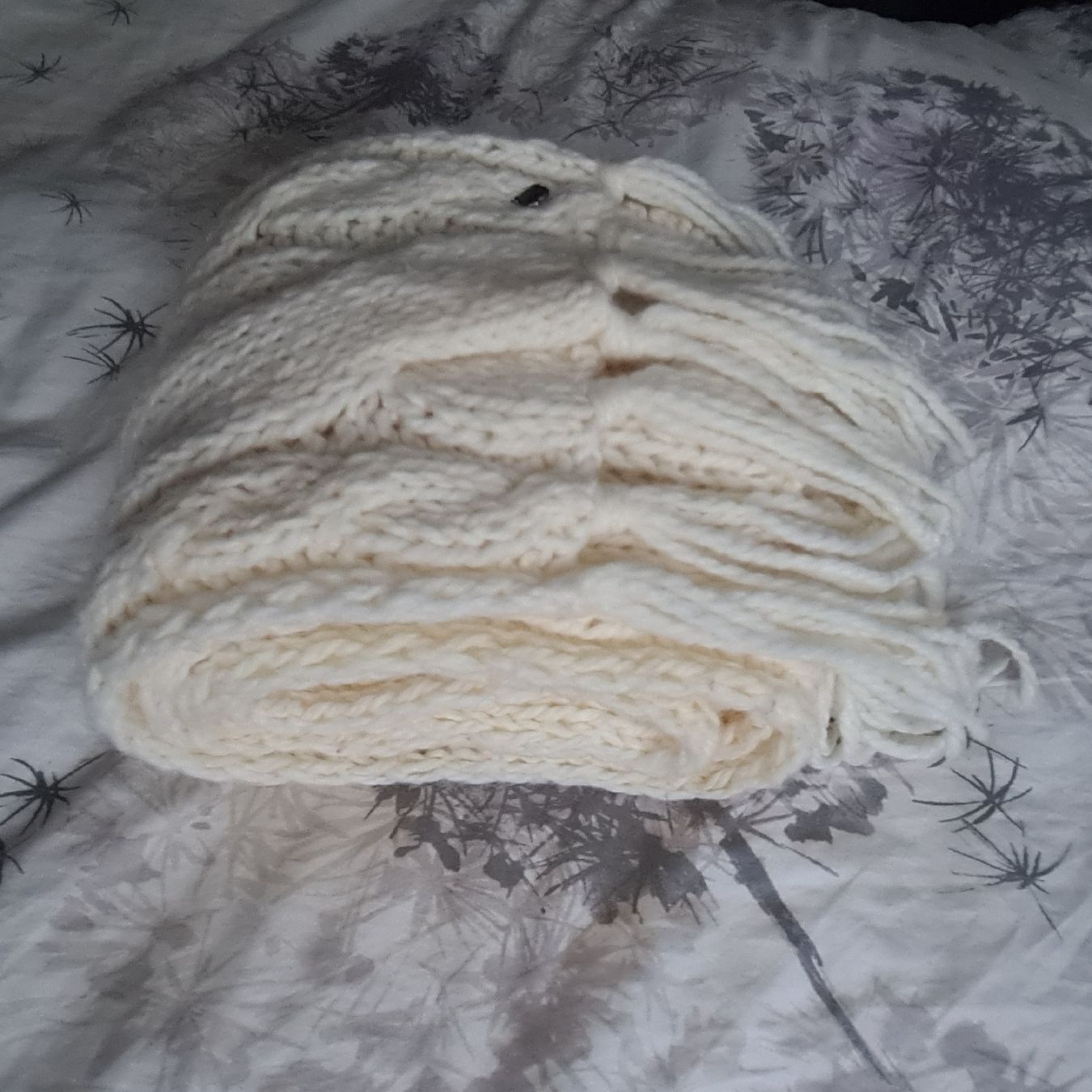 Écharpe Seeberger en tricot torsadé, couleur crème (Neuf (Voir ...