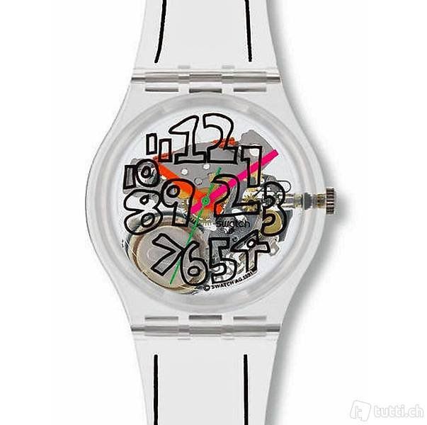 Swatch Gent Scribble Club Special (GZ 124) / 1992 / Neu, OVP (Neu und originalverpackt) in ...