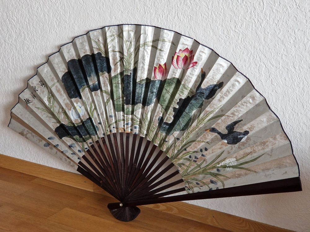 Asiatischer Vintage Fächer, Wanddeko, sehr gut erhalten (Gebraucht) in ...