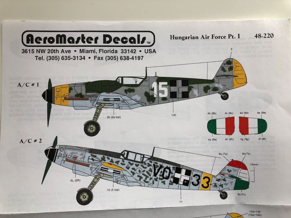 1/48 Messerschmitt Bf-109G & Bf-109F Ungarische Luftwaffe | Kaufen auf Ricardo