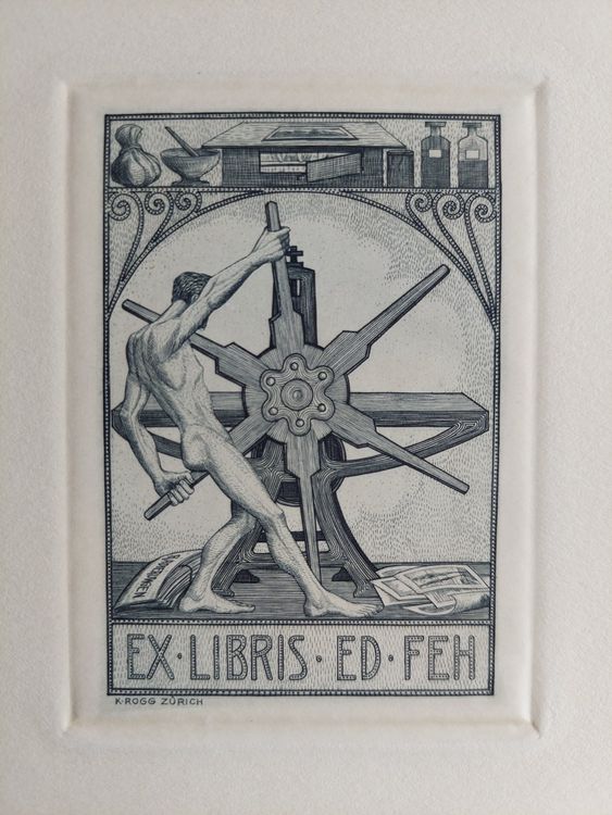 Exlibris Karl Rogg - Original Kupferstich | Kaufen auf Ricardo