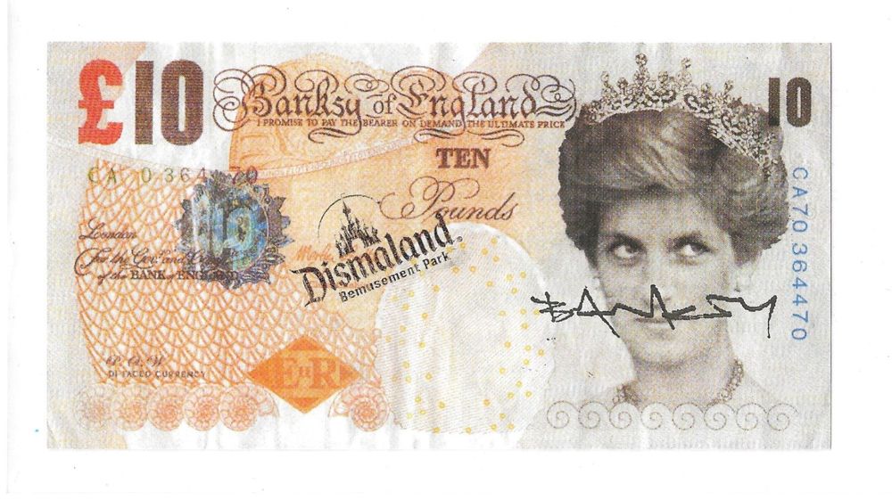BANSKY Lot signed Tenner Lady Di Dismaland Theme Park WSM 15 (Gebraucht ...