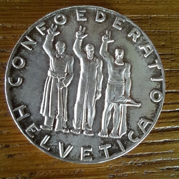 Münze Medaille Confoederatio Helvetica 5Fr 650 Jahre (Gebraucht) in ...