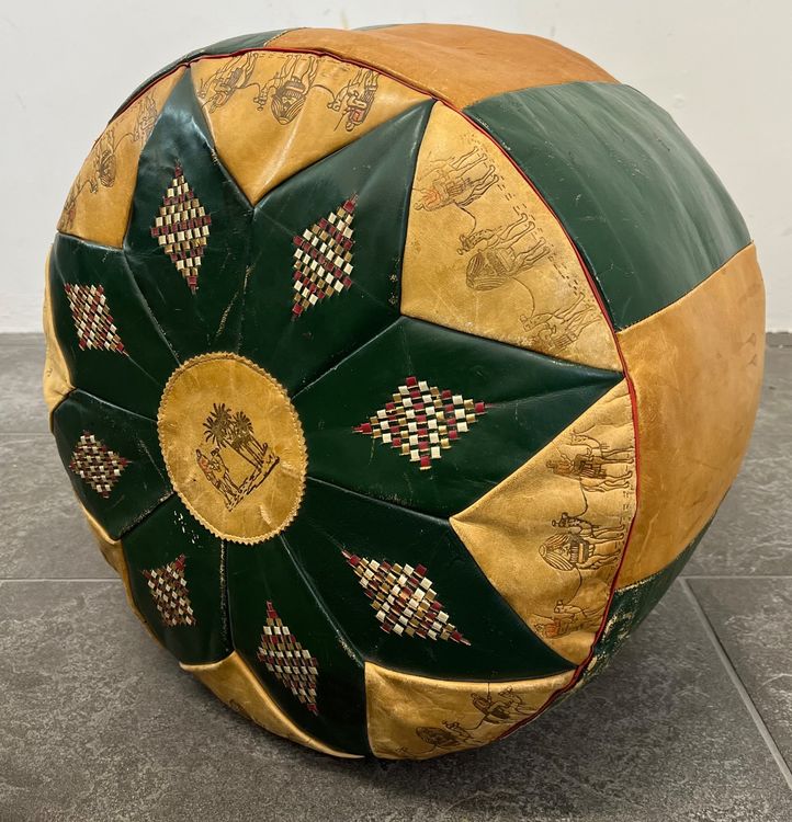 70/80 Jahre Hocker Pouf Leder Hocker Kamel Hocker (Gebraucht) in ...