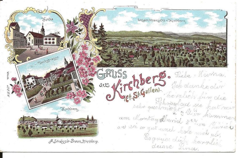 Kirchberg SG 1900 UPU 4 Bild Litho sehr | Kaufen auf Ricardo