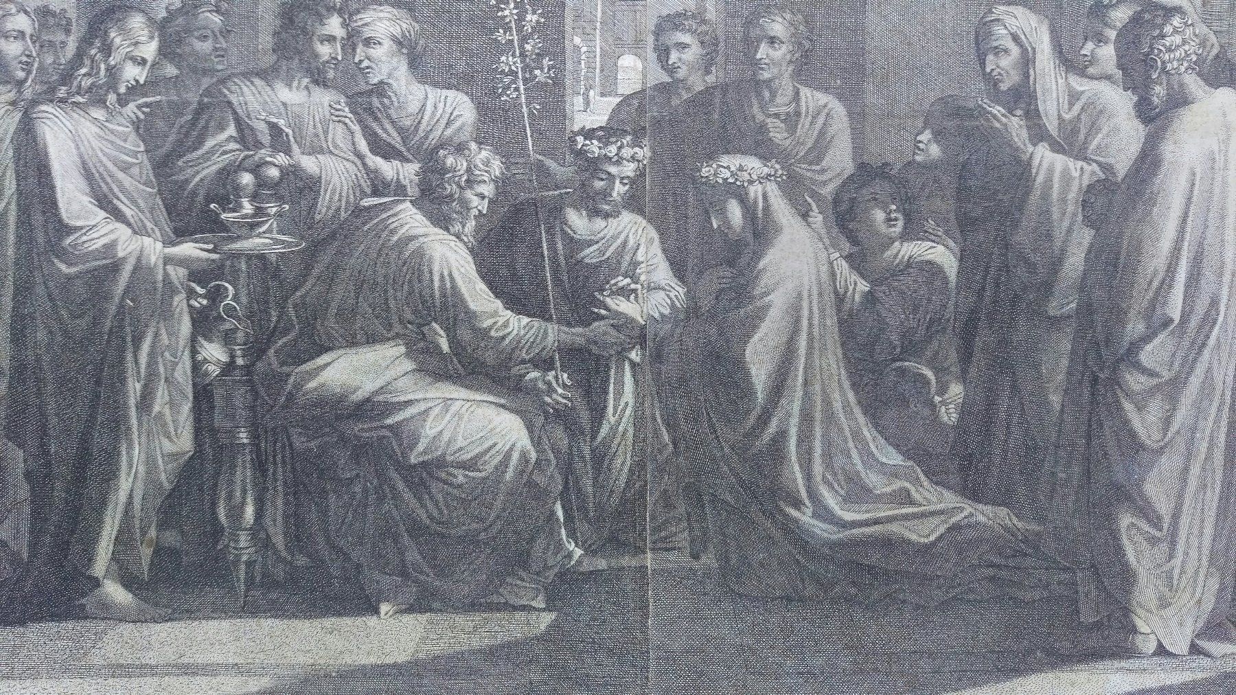 Seltener Kupferstich "Vermählung der Maria" Pesne n. Poussin (Gebraucht ...