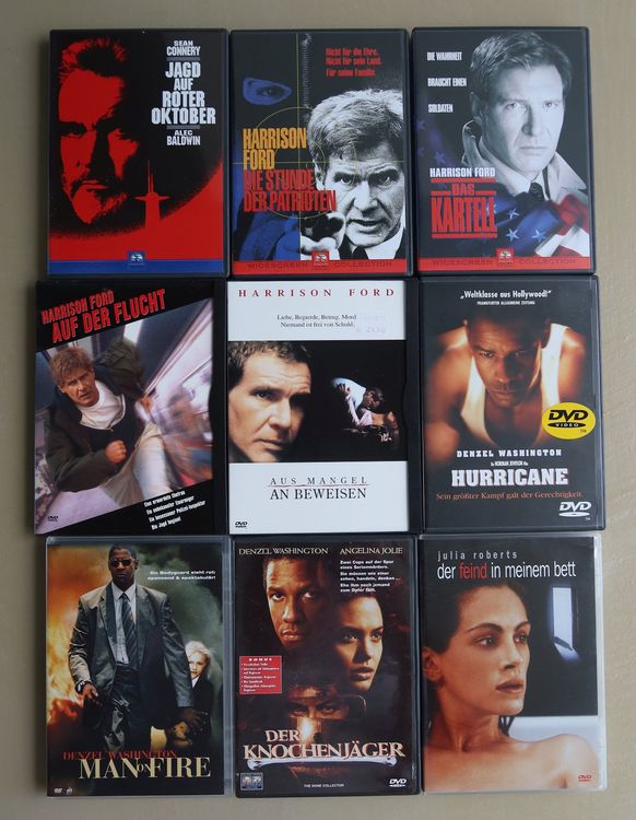 9 DVDs - Klassiker, u.A. Harrison Ford, Denzel Washington .. | Kaufen auf Ricardo