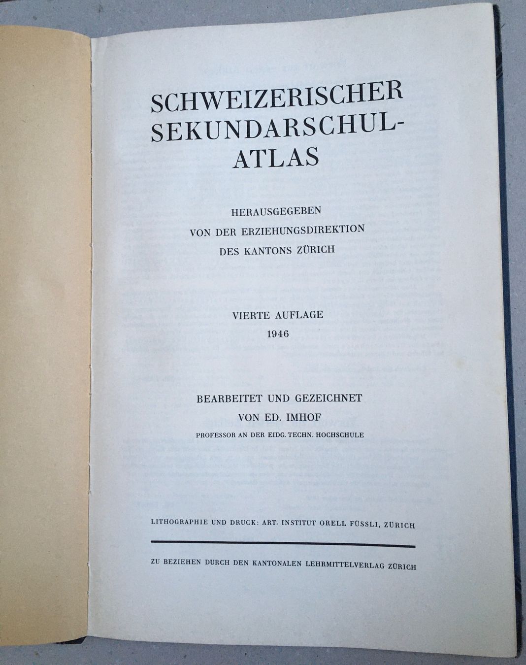 🟡 antik Buch Schweizerischer Sekundarschul Welt Atlas 1946 (Gebraucht ...