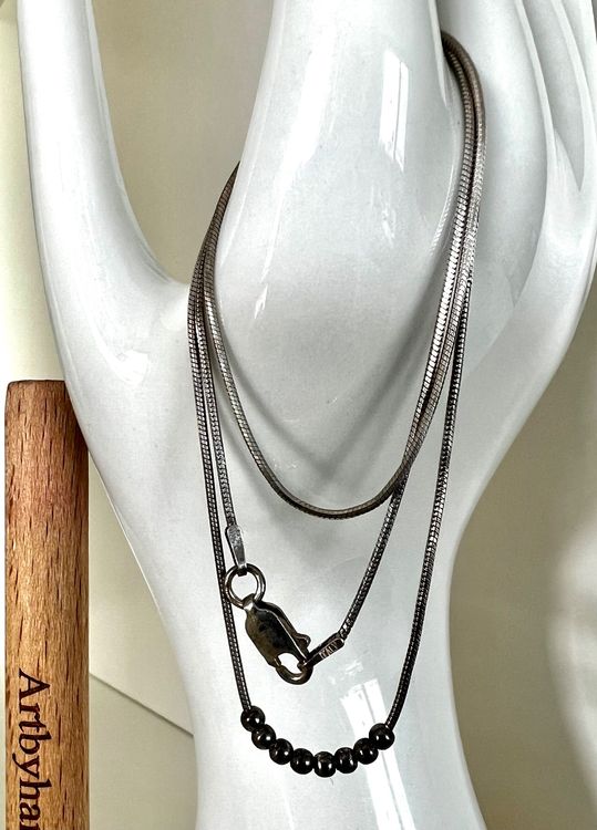ZARTE SCHLANGEN KETTE MIT BEWEGLICHEN SILBER KÜGELCHEN S925 (Gebraucht ...
