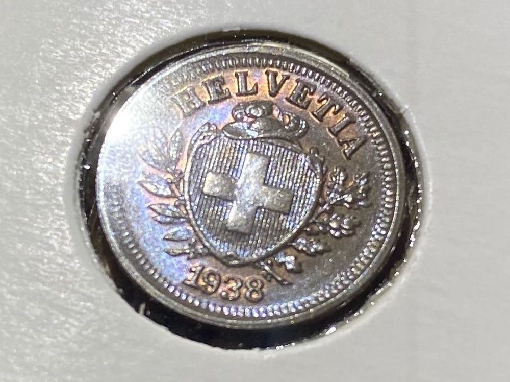 Schweiz 1 Rappen 1938 unz ++ dunkle Perlmutt Patina ++ (Neu (gemäss Beschreibung)) in Speicher ...