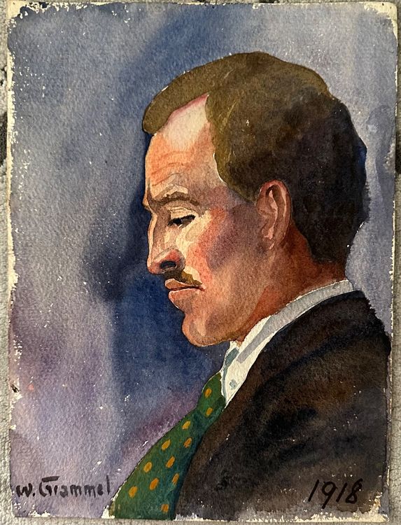 Antike Aquarell von eine Mann Sign.W.Grammel | Acheter sur Ricardo