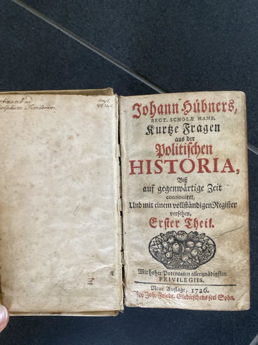 Johann Hübner: kurze Fragen aus der politischen Historia (Gebraucht) in ...