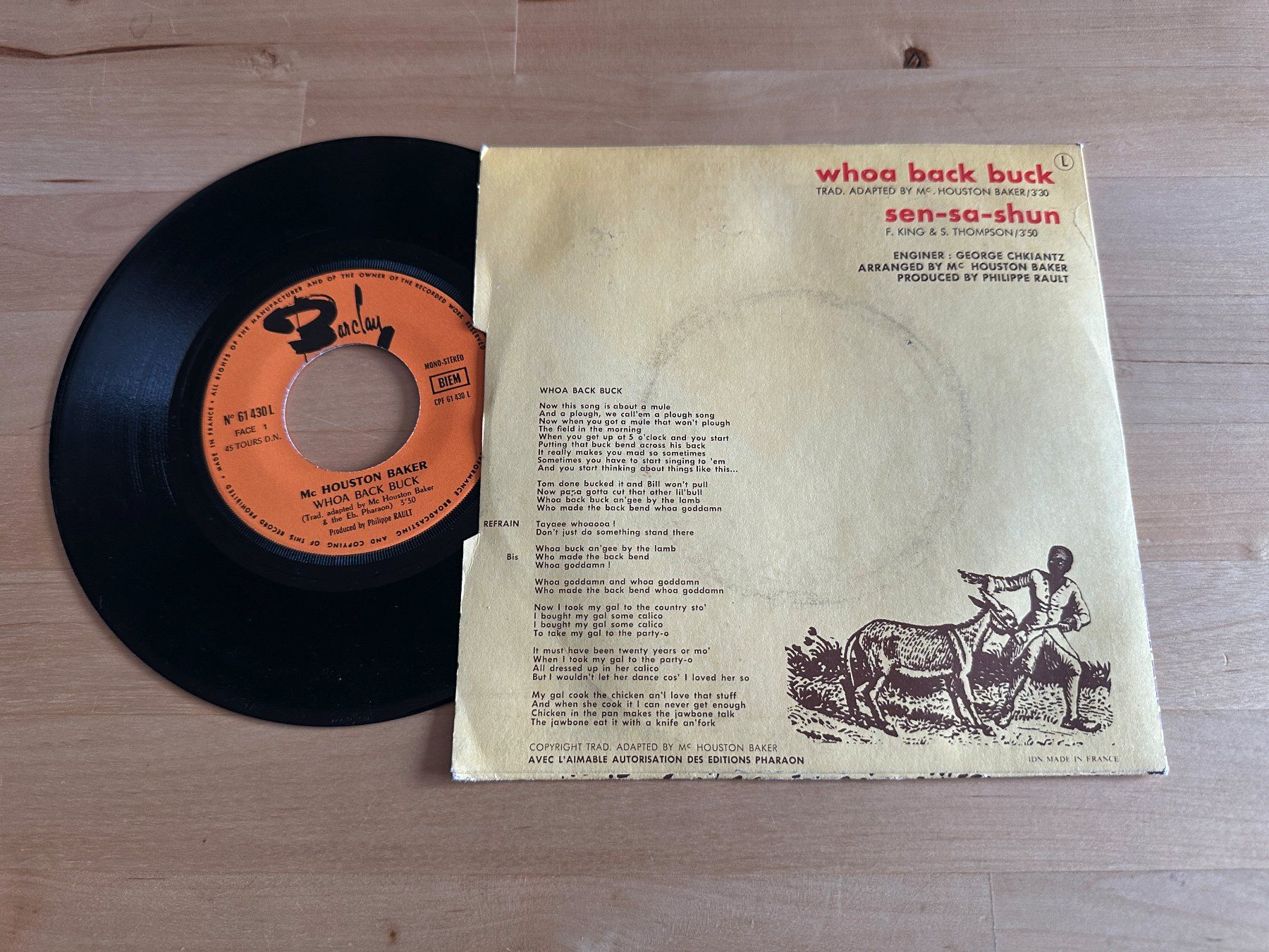 MC HOUSTON BAKER tolle Single Whoa back buck 70's Kult Blues (Gebraucht ...