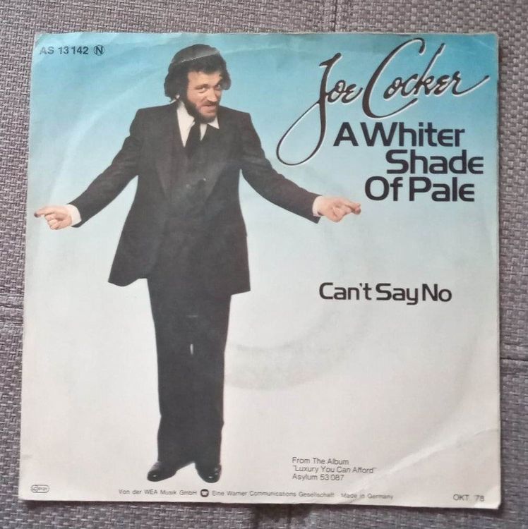 Joe Cocker – A Whiter Shade Of Pale / 7" disque vinyl - 1978 (Gebraucht ...