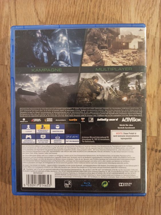📀🎮📀Call of Duty Modern Warfare Remastered PS4 / PS5📀🎮📀 (Gebraucht) in Oberweningen für CHF 16.95 ...