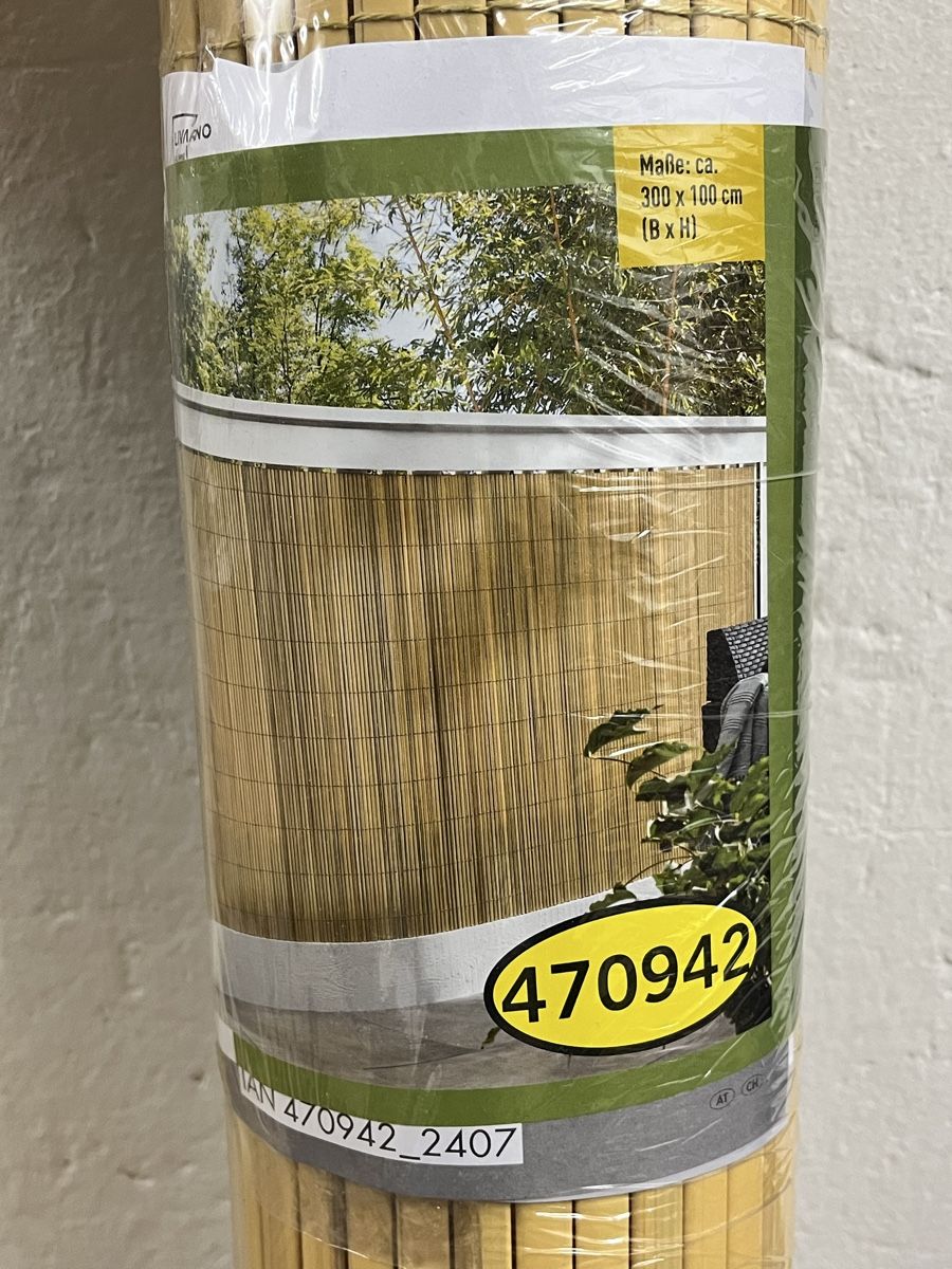Livarno Home Bamboo Screen, 300 x 100cm, Garden Privacy (Neu und ...