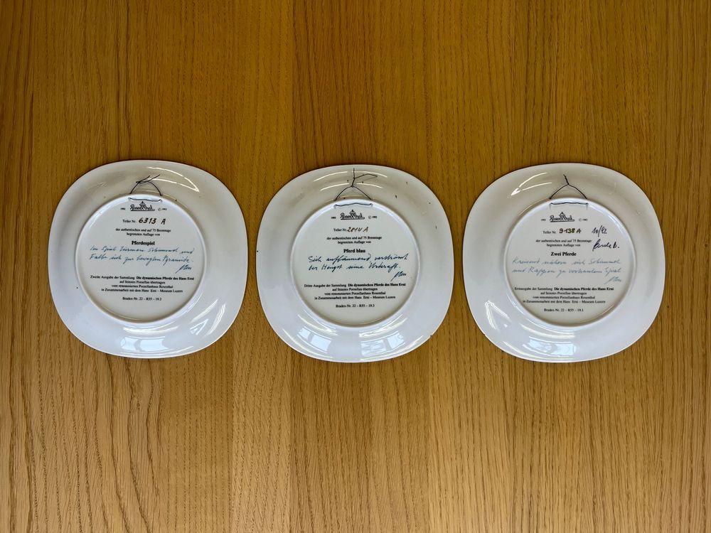 Sammler Teller Hans Erni Rosenthal Pferde Kunst Geschirr (Gebraucht) in Netstal für CHF 49 – mit ...