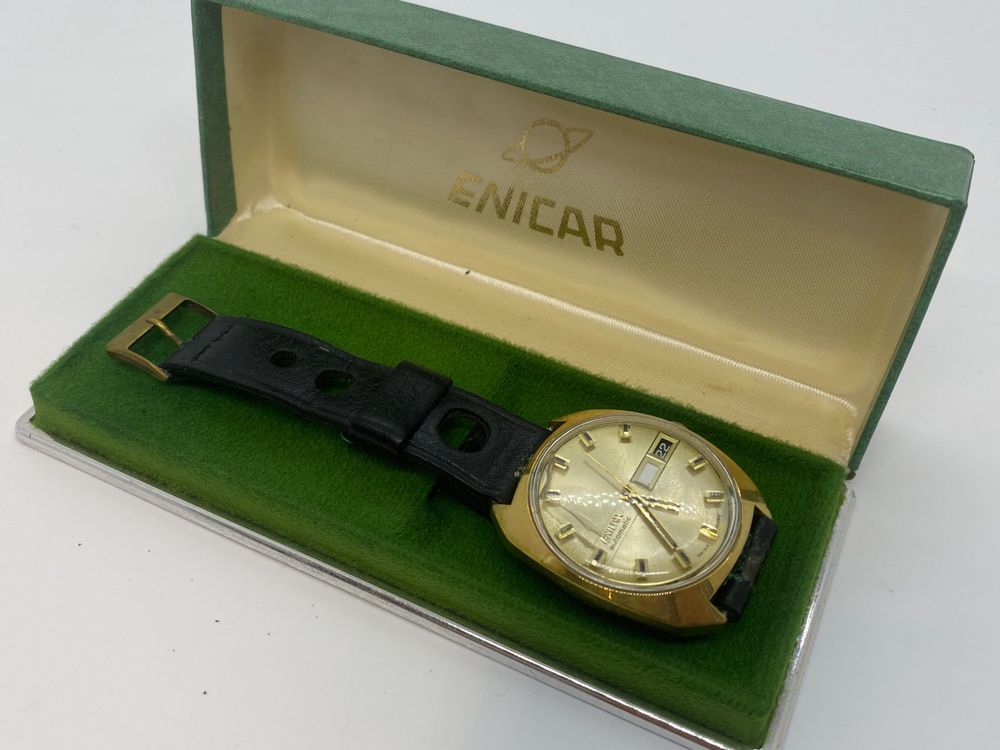 ENICAR Daydate 35mm Automatik läuft mit Box /// D040 | Kaufen auf Ricardo