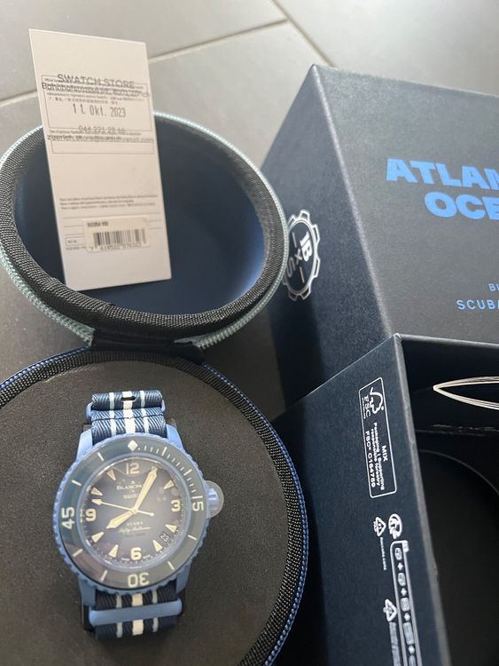 Blancpain x Swatch - Scuba Fifty Fathoms Atlantic Ocean (Neu und originalverpackt) in Nürensdorf ...