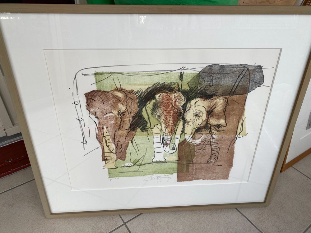 Rolf Knie Lithographie | Elefanten | Kaufen auf Ricardo