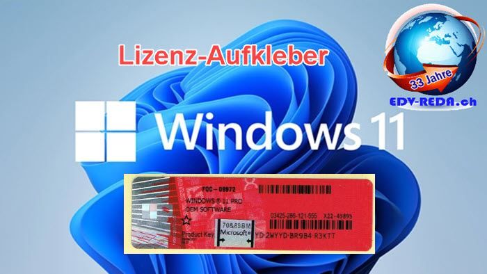 Windows 11 Professional KEY-AUFKLEBER (Neu (gemäss Beschreibung)) in ...