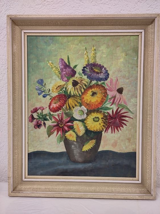 Ölgemälde Blumenstrauss signiert gerahmt (Gebraucht) in Wetzikon ZH für CHF 25 – mit Lieferung ...