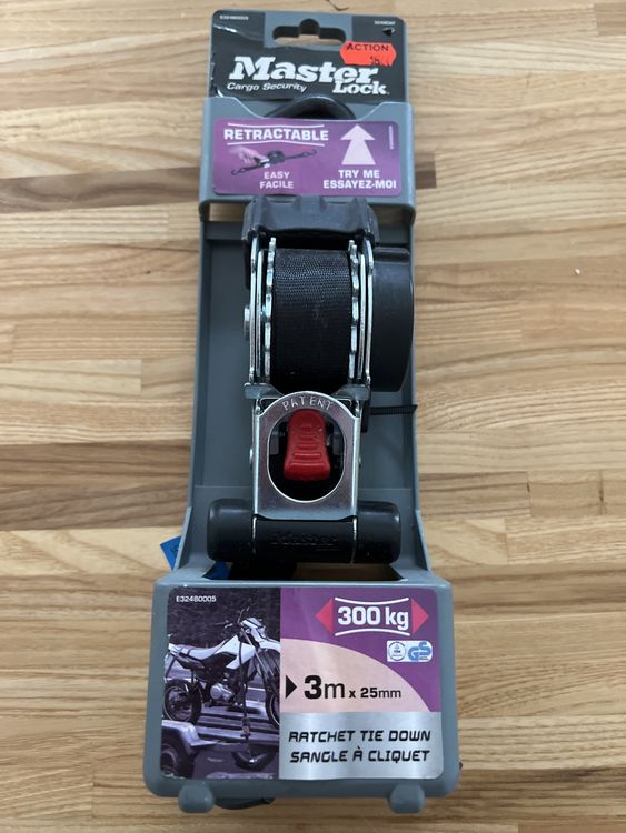 Master Lock Spanngurt, Zurrgurt, Ratschengurt 3m x 25mm, 300 (Neu und ...
