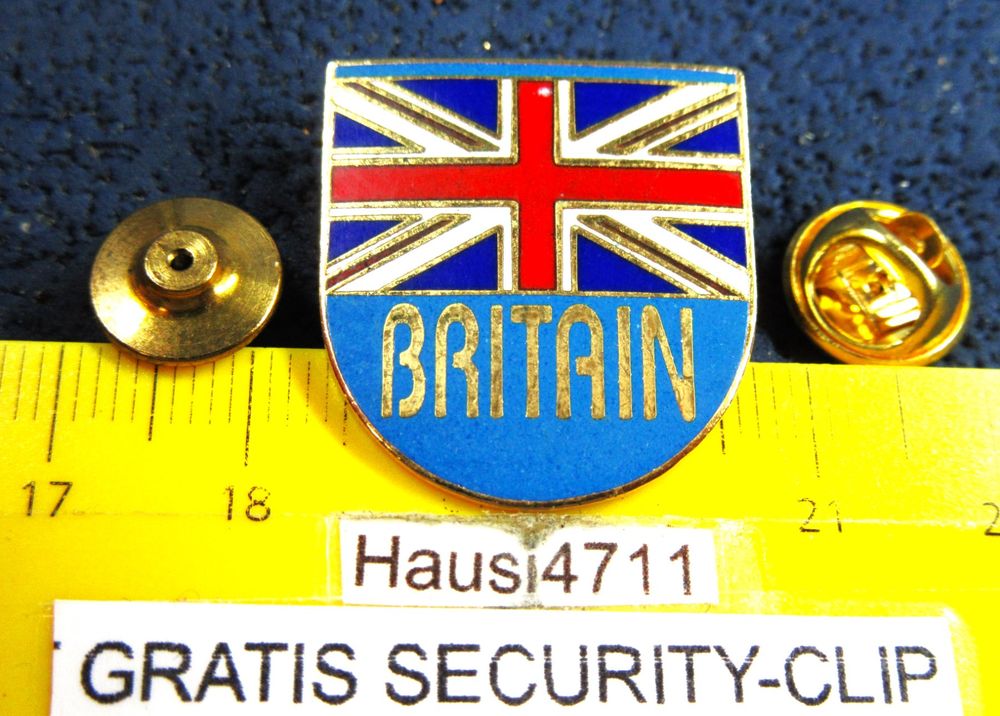 BRITAIN ENGLAND FLAGGEN SCHMUCK-P'IN ENAMEL GOLDIG 28x25mm (Gebraucht ...
