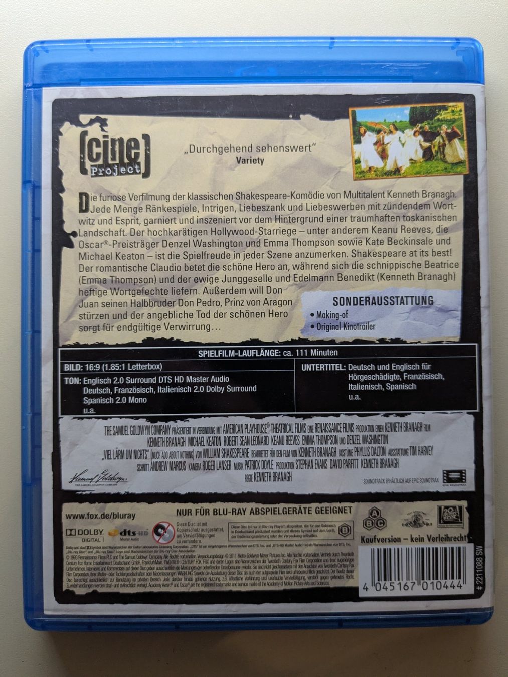 "Viel Lärm um nichts" von Kenneth Branagh [Blu-ray] (Gebraucht) in Port ...