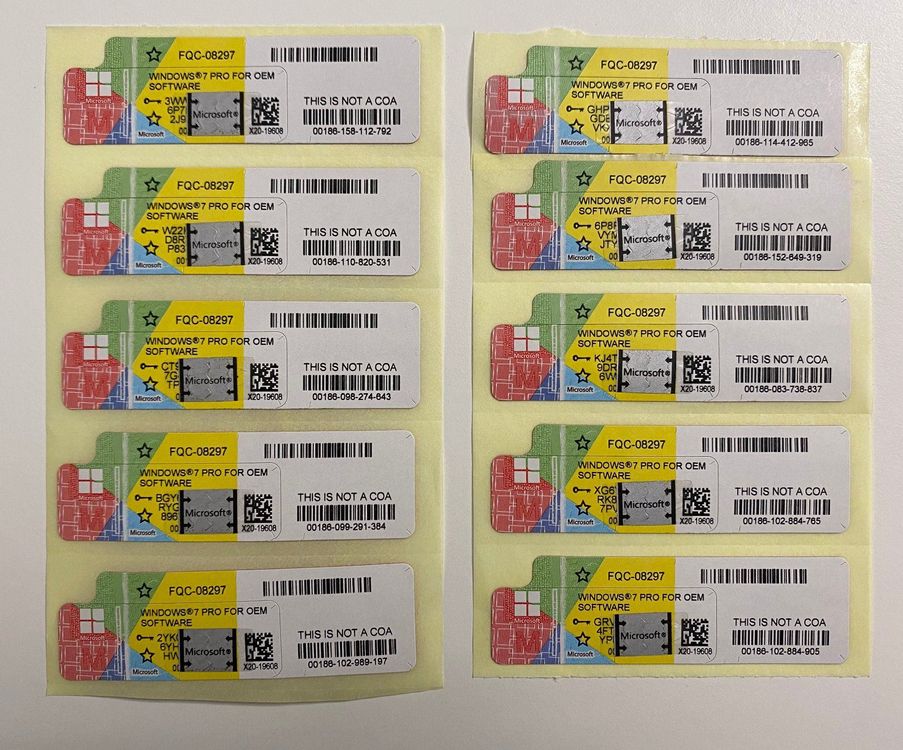 WINDOWS 7 PRO OEM AUFKLEBER COA STICKER (Gebraucht) in Luzern für CHF 2 ...