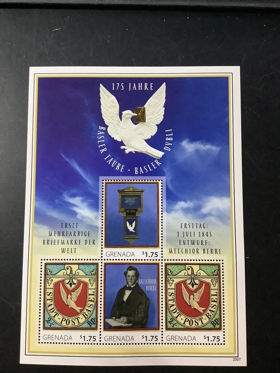 Sonderblock aus Grenada 175 Jahre Basler Taube Postfrisch (Neu und originalverpackt) in Hedingen ...