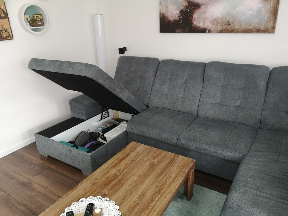 Ecksofa mit Bettfunktion inkl. Hocker | Kaufen auf Ricardo