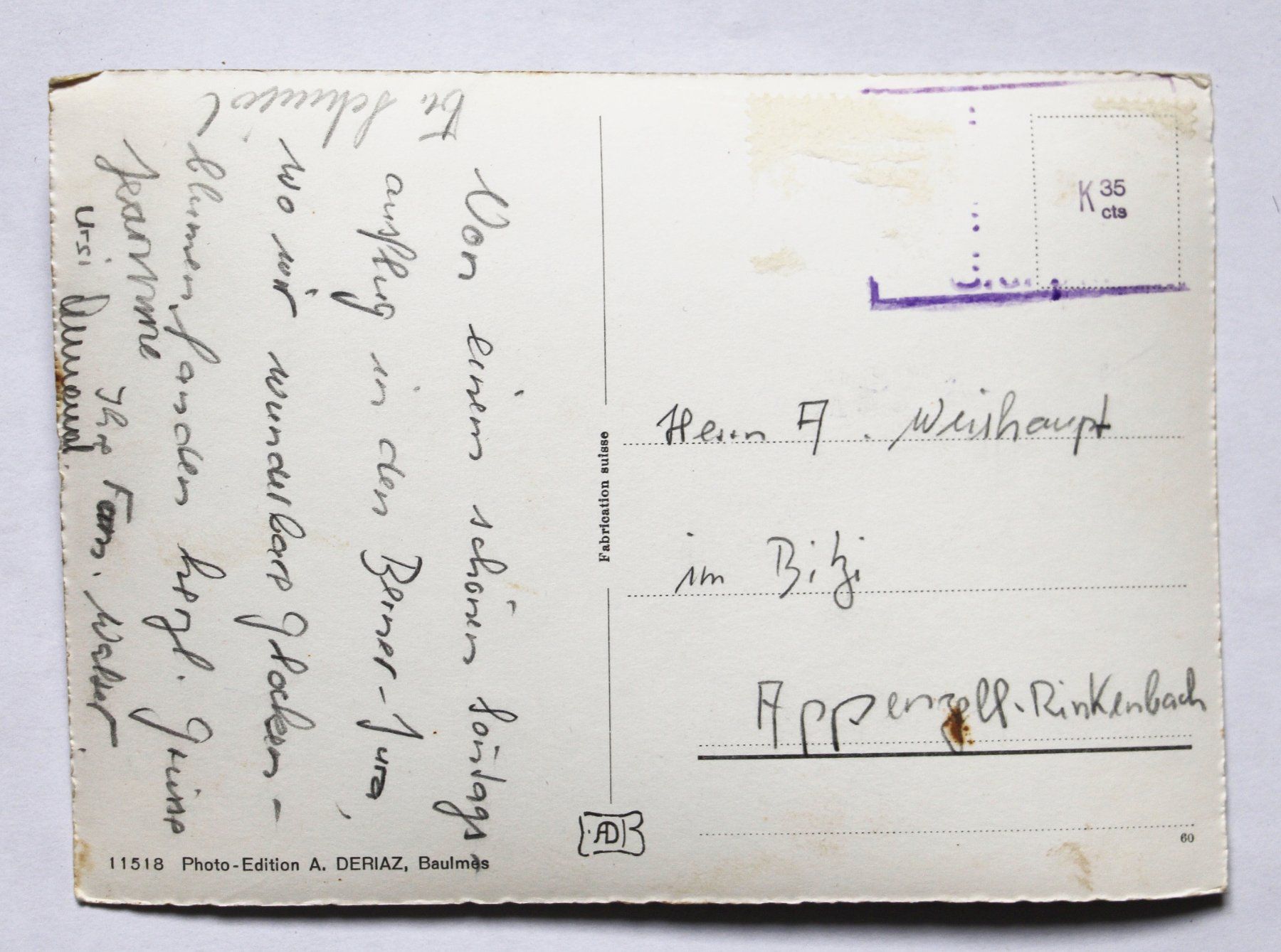 AK FLUGAUFNAHME "TRAMELAN" ca. 1945 (?) (Gebraucht) in St. Gallen für ...