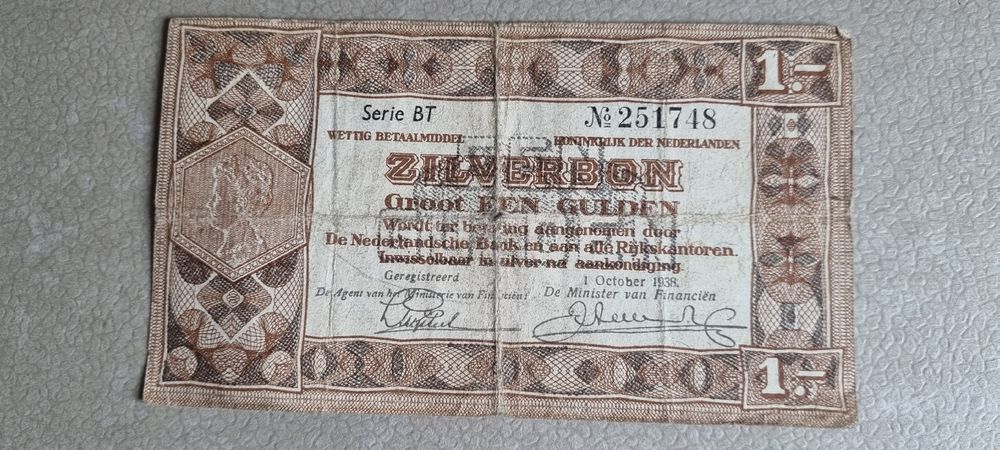 Sammlerstück: Antike 1 Gulden Note von 1938 aus Holland! (Gebraucht) in ...