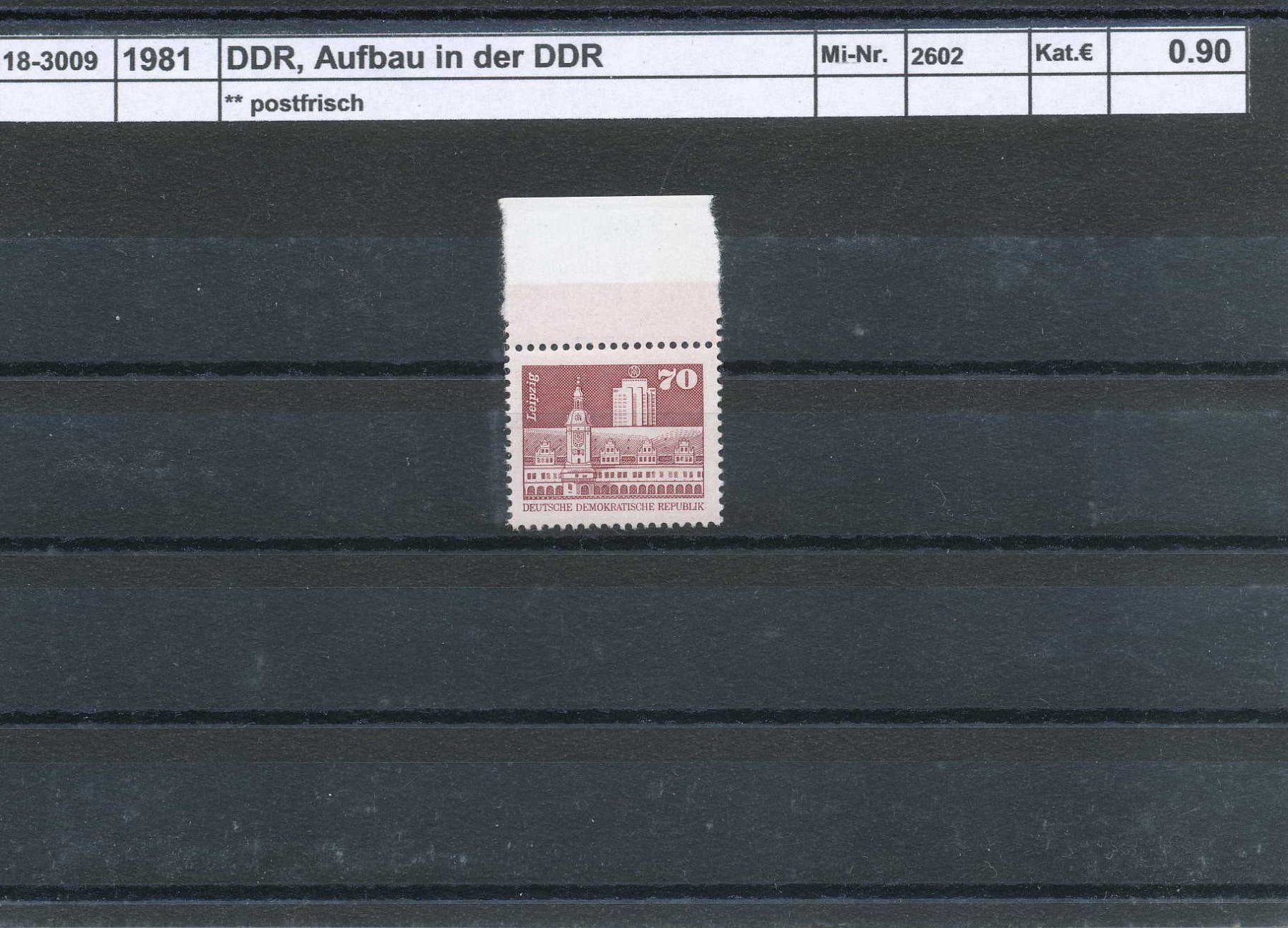 1981 DDR, Aufbau in der DDR, ** postfrisch (Neu (gemäss Beschreibung ...