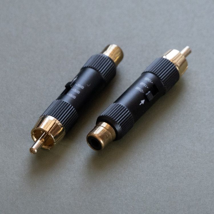 2x Cinch / RCA in-line attenuator Monacor (Pegelminderung) (Neu (gemäss ...