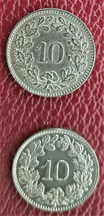 Schweizer Münzen 2 x 10 Rappen 1960 und 1938 | Kaufen auf Ricardo
