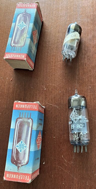 2 alte Telefunken Röhren EF80 / EC86 NOS in OVP Tube (Gebraucht) in für ...