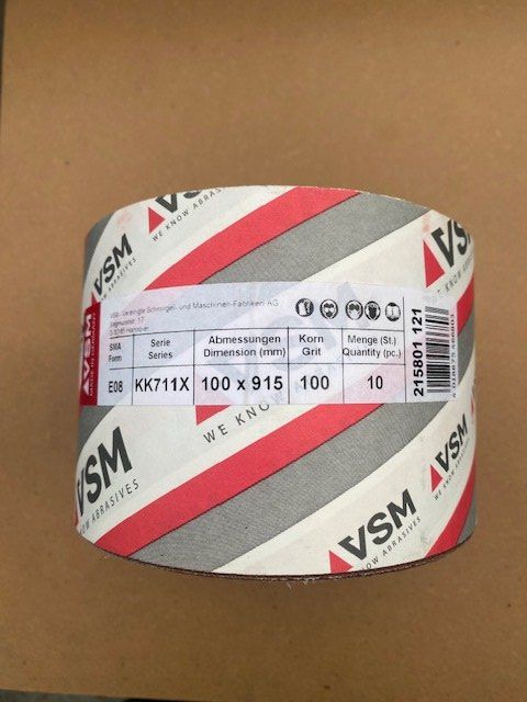 10 Stück Schleifbänder VSM 100 x 915 mm K 100 (Neu und originalverpackt ...