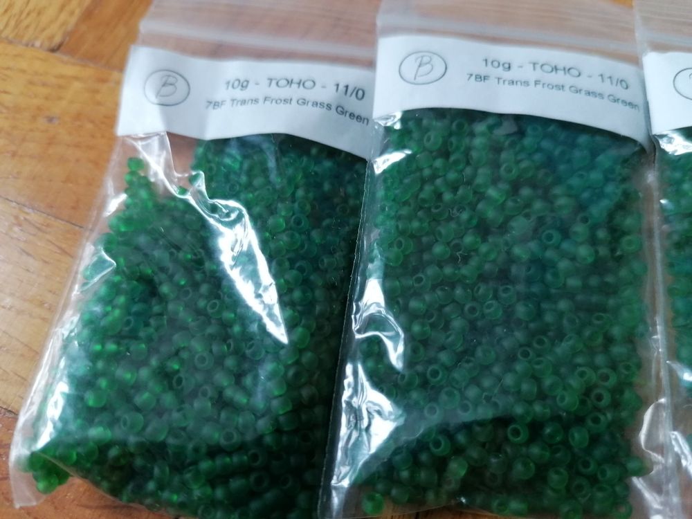 Rocailles Glasperlen grün matt Toho 11/0 40g (Neu (gemäss Beschreibung ...