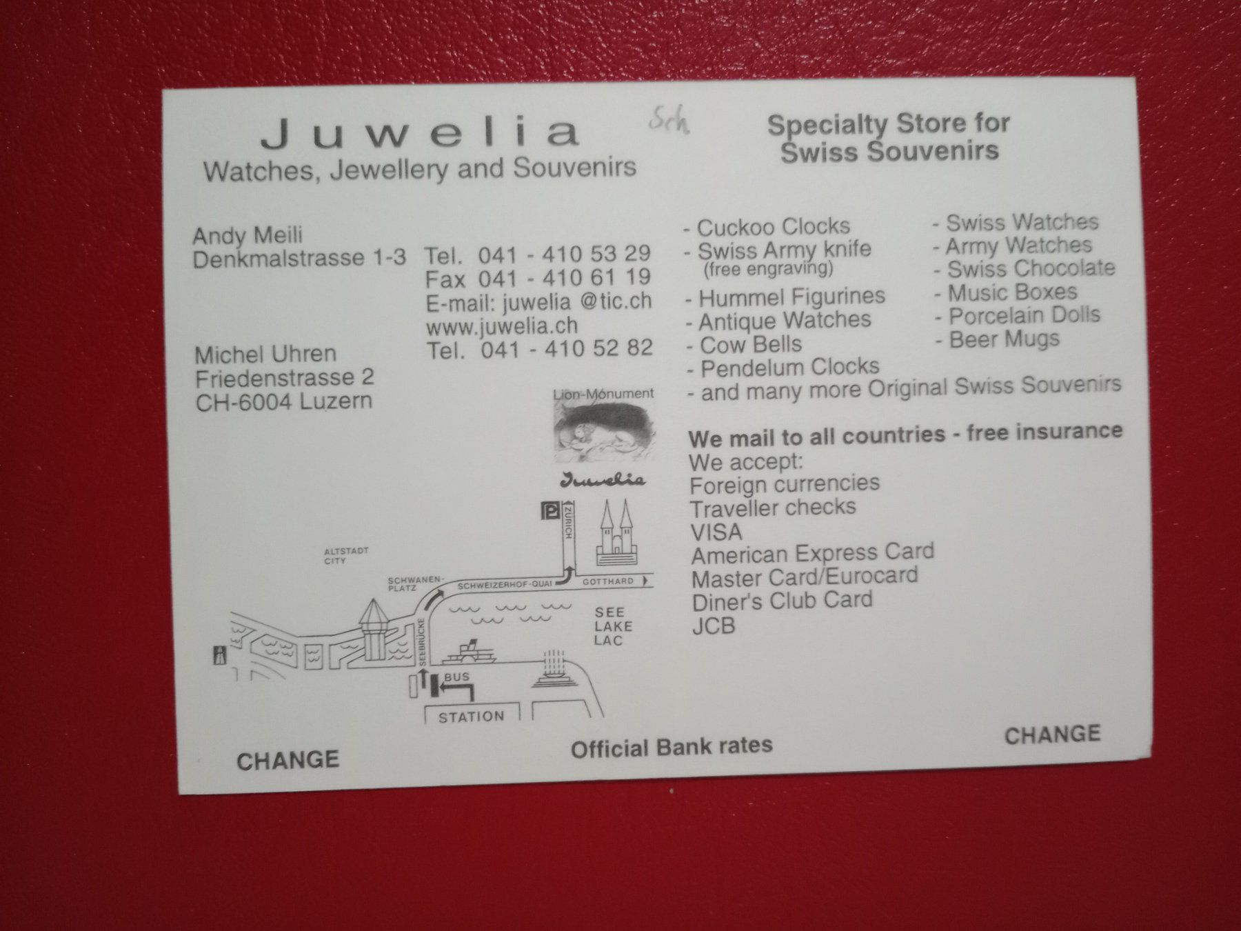 AK Luzern Werbung Juwelia Geschäft Uhren Juwelen etc (Gebraucht) in ...