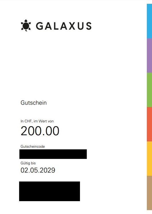 Digitec / Galaxus Gutschein 200.- CHF (Neu und originalverpackt) in Bern für CHF 160 – nur ...