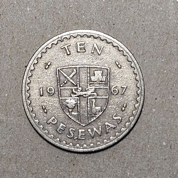 Ghana - 1967 - 10 pesewas (TTB/SS) (Gebraucht) in Bullet für CHF 0.6 ...